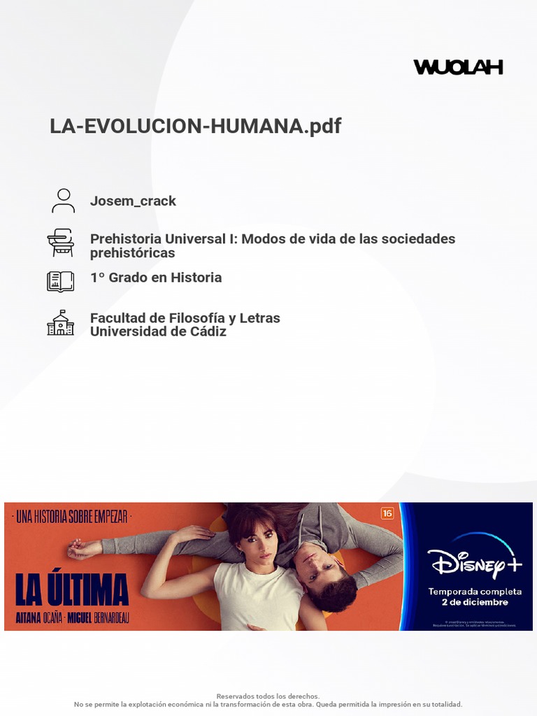 Wuolah Free LA EVOLUCION HUMANA | PDF | Evolución | Homo