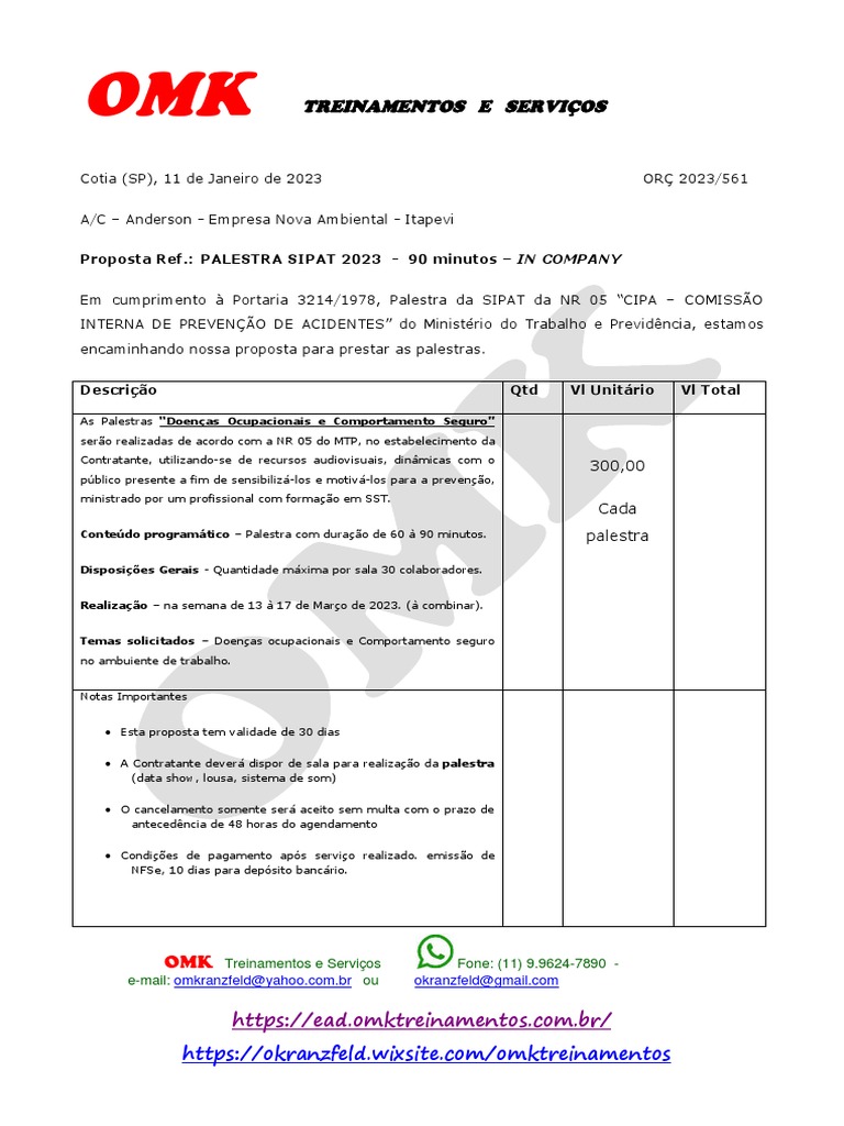 Palestra SIPAT sobre doenças e segurança no trabalho | PDF