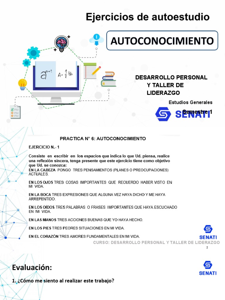 Ejercicios Unidad 06 Autoconocimiento | PDF | Relaciones personales, crianza y desarrollo personal