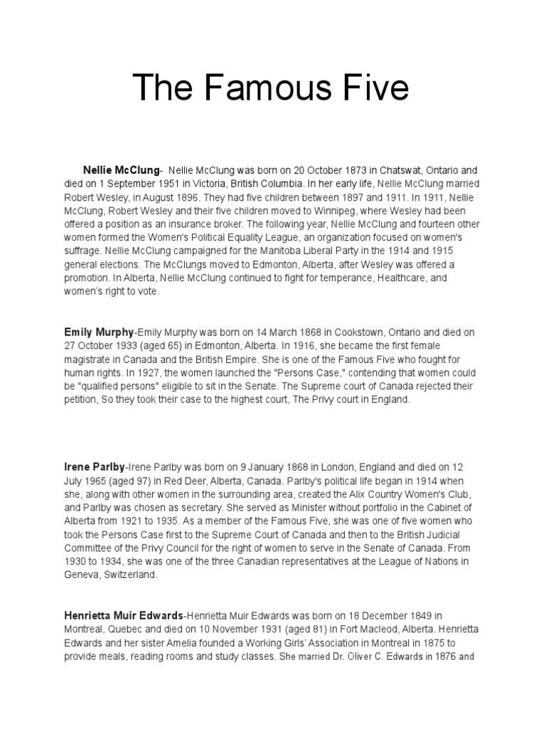 The Famous Five | PDF | Justice | Crime & Violence