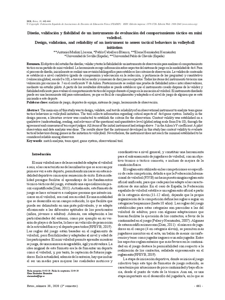 GPAI Mini Voley | PDF | Validez (Estadísticas) | Vóleibol