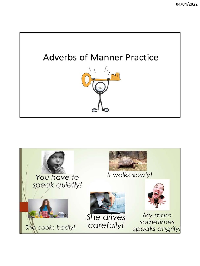 Adverbs of Manner Practice Worksheet | PDF | Adverb
