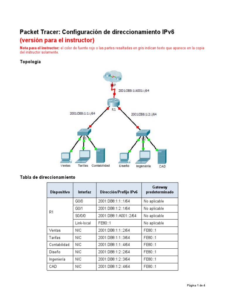 4. Configurar direccionamiento IPv6 | PDF | Yo Pv6 | Enrutador (Computación)