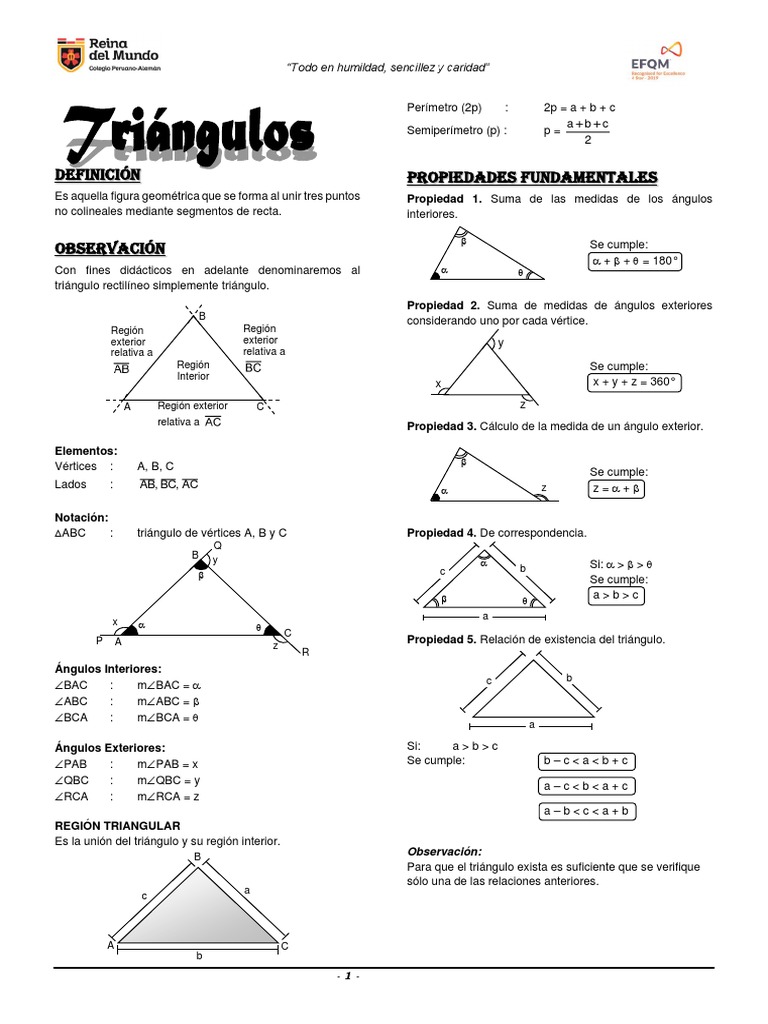 Propiedades de Los Triángulos (Teoría) | PDF | Triángulo | Geometría euclidiana