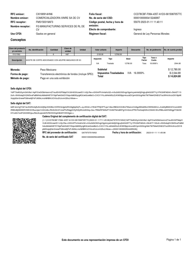 CFDI gastos generales | PDF | Economias | Pagos