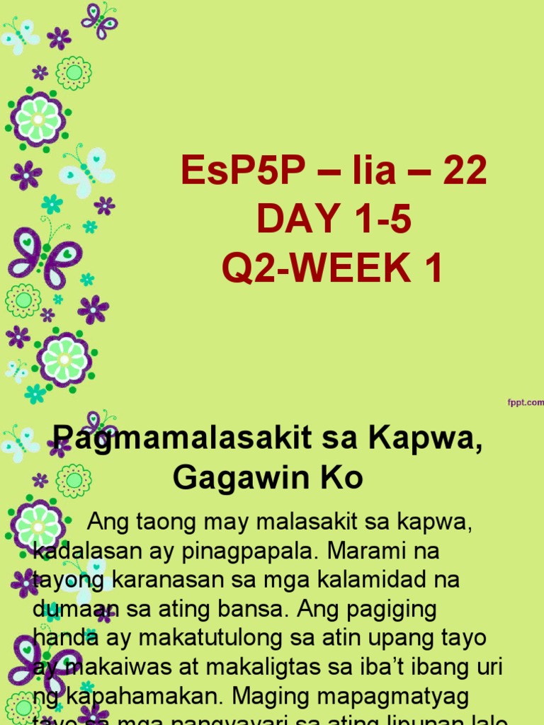 gr5 Q2 Week1 D1-5 | PDF