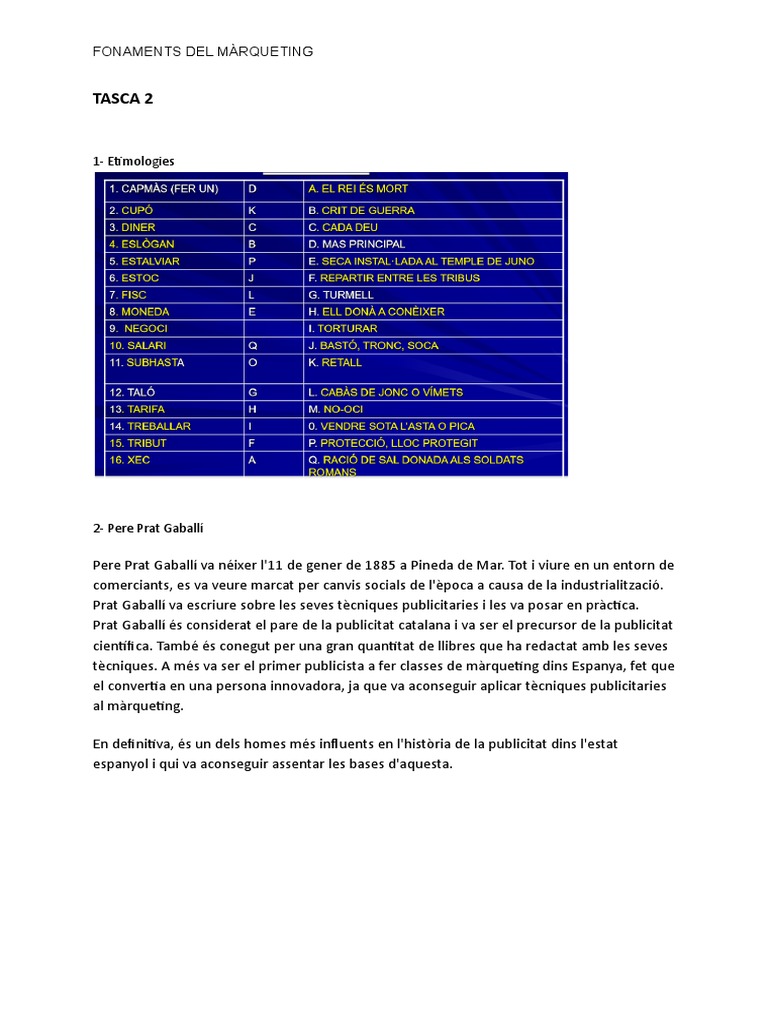 Tasca 2 - Marketing | PDF