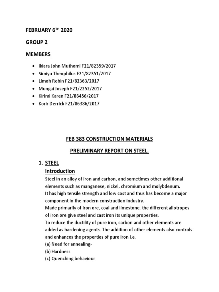 Construction Materials Report | PDF | Steel | Iron Ore
