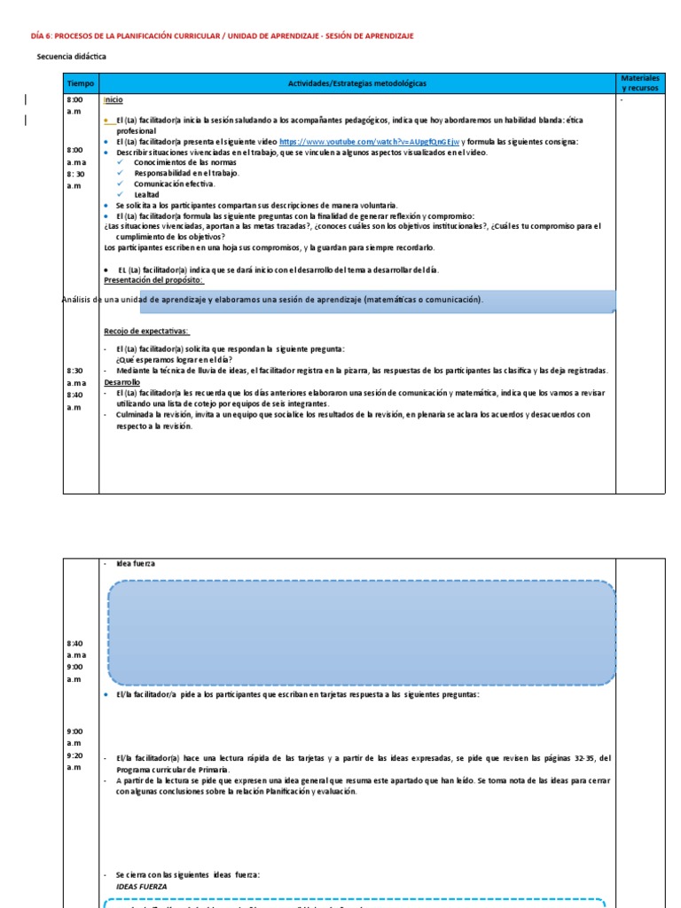 Día - 6 - Planificacion - Curricular Multigrado | PDF | Aprendizaje ...