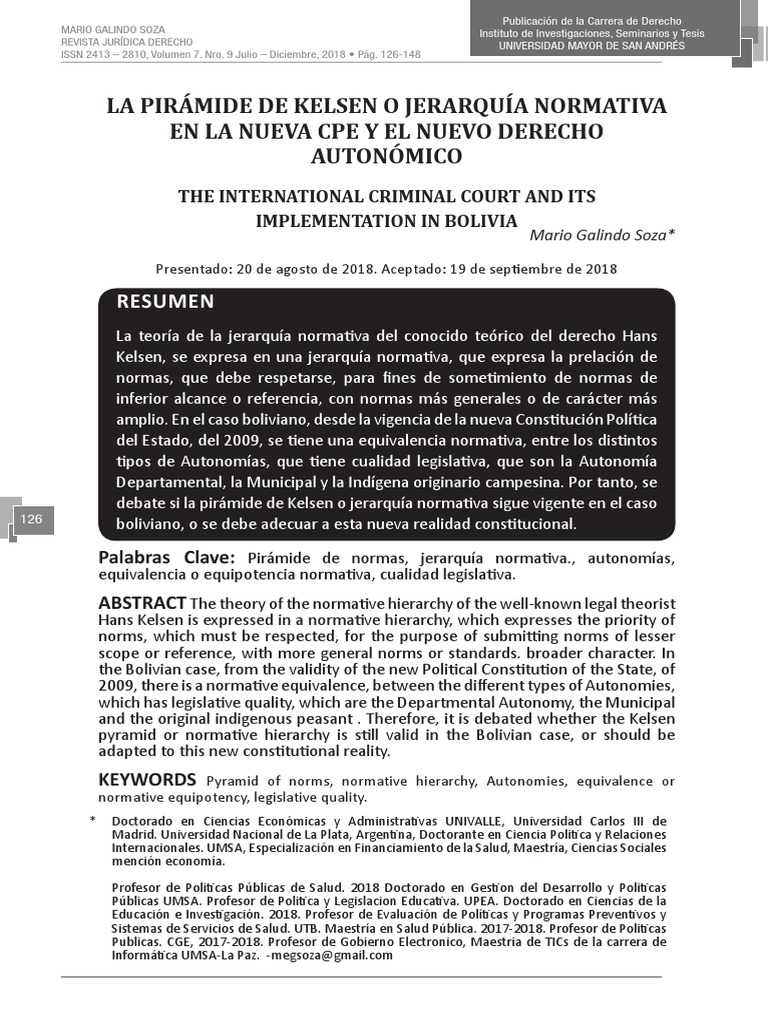 La jerarquía normativa en la nueva Constitución Política de Bolivia ...