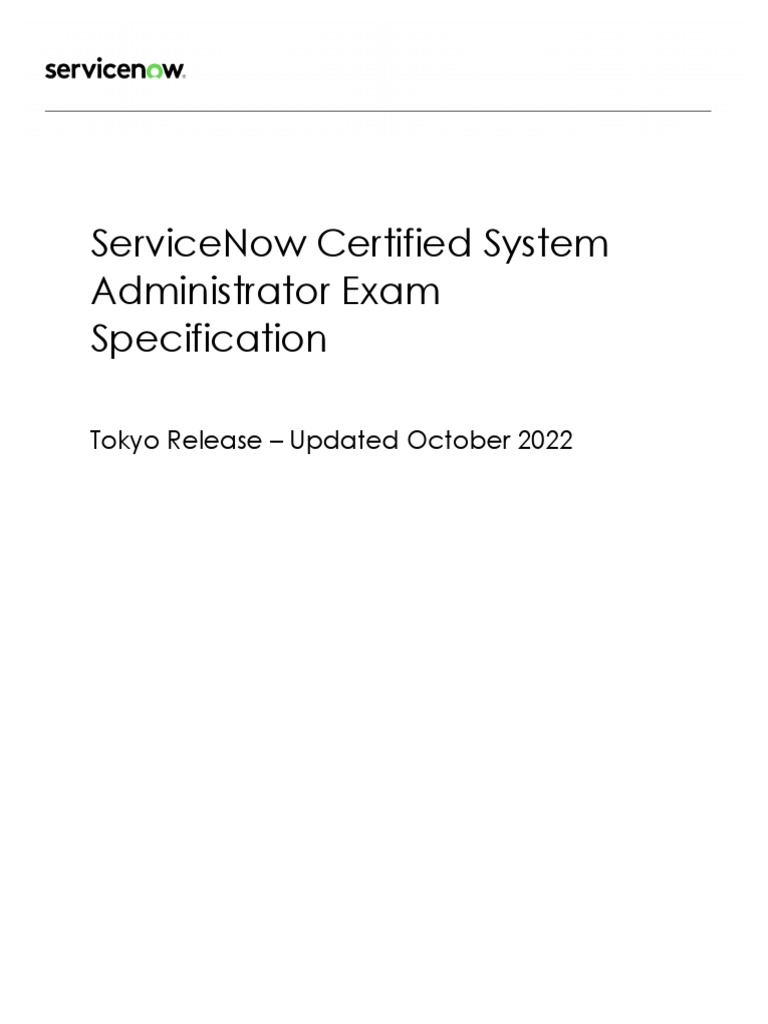 Servicenow Sys Admin Exam Specs | PDF | Test (Assessment) | Trademark
