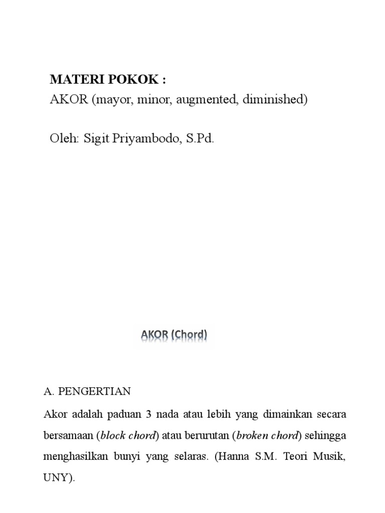 Akor (Dasar) | PDF