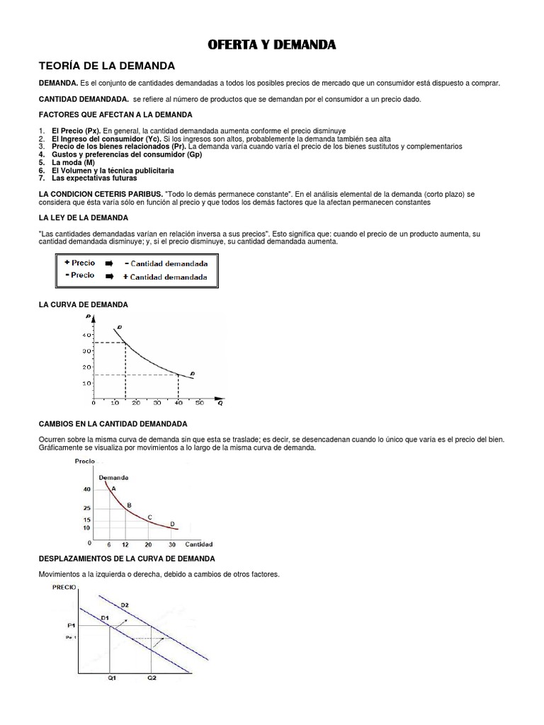 ECONOMÍA. Oferta y Demanda | PDF | Oferta y demanda | Oferta (economía)