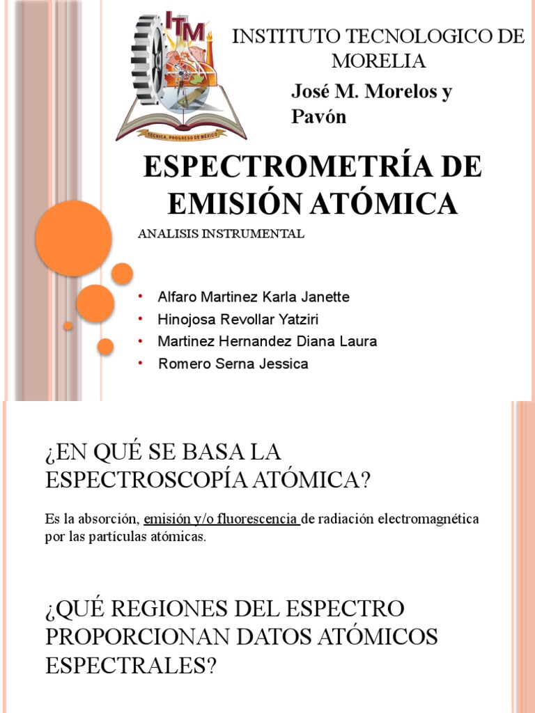 Espectrometria de Emision Atomica | PDF | Espectro de emisión | Plasma ...