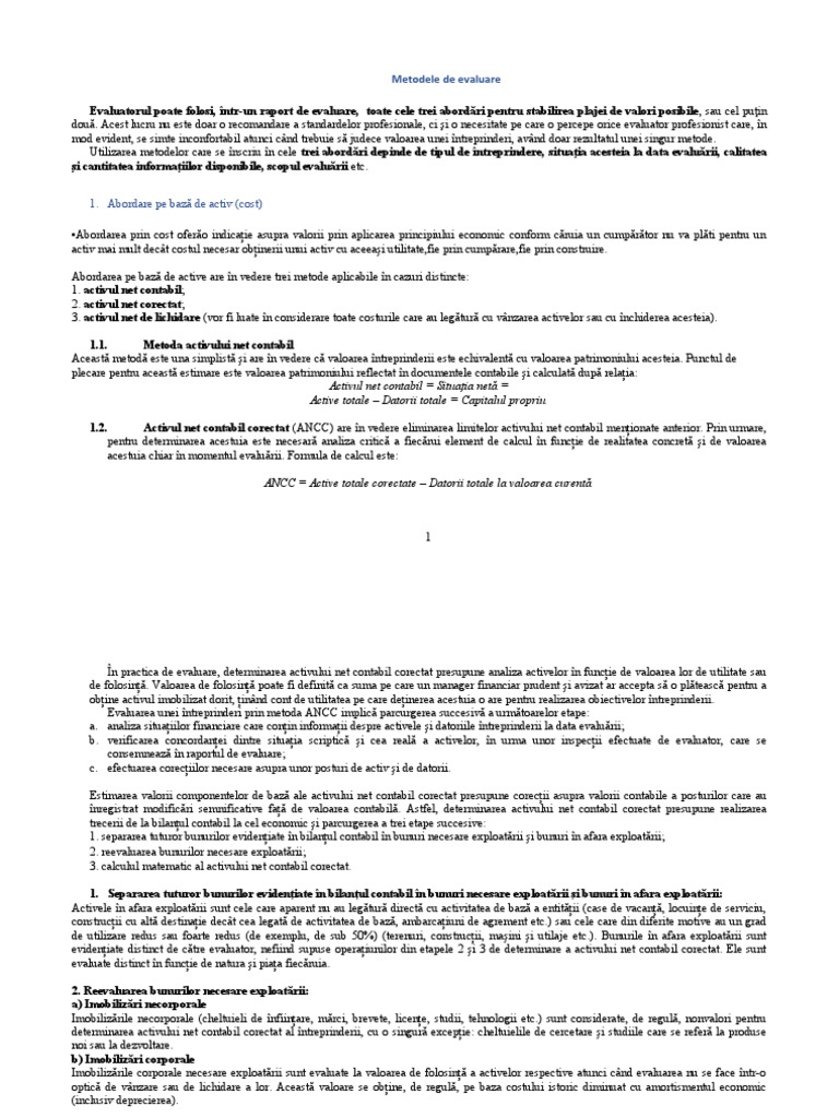 Metode de Evaluare - Teorie | PDF