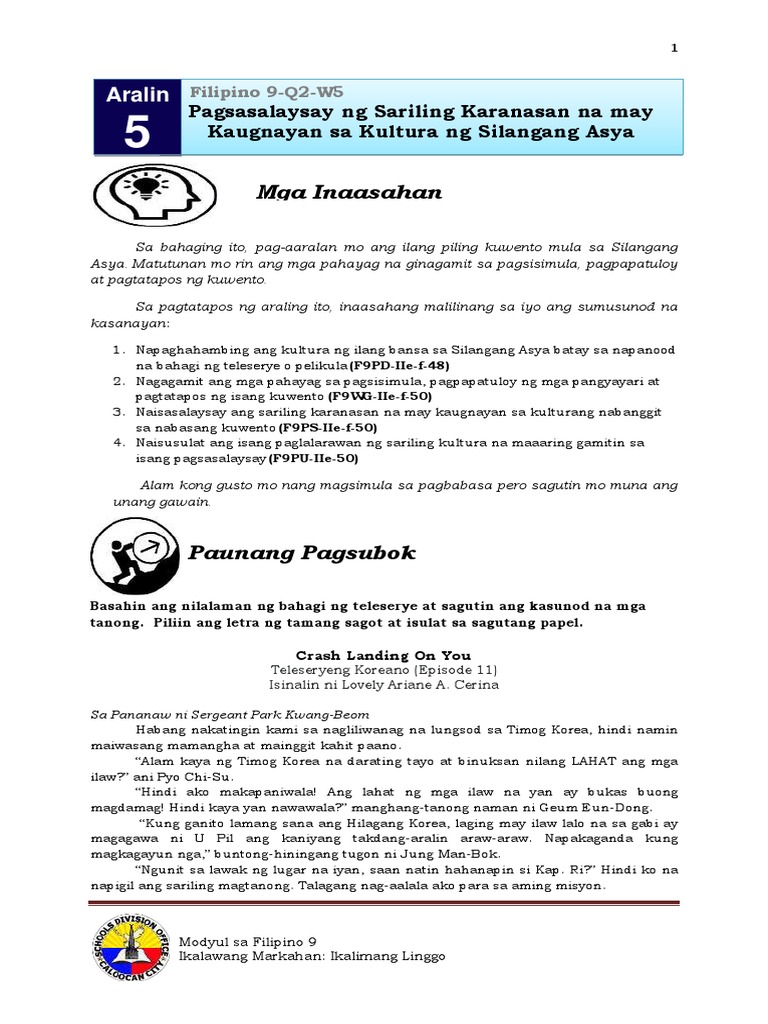 Filipino 9 Q2 Week 5 | PDF