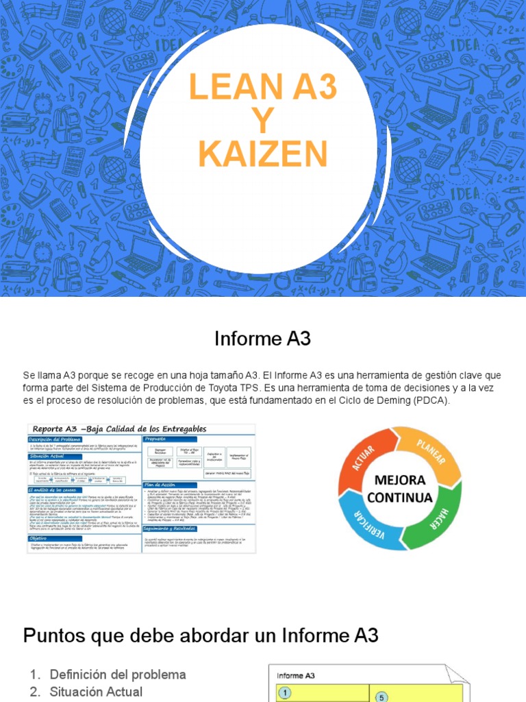 Informe A3: Mejora Continua y Kaizen | PDF | Calidad (comercial) | Business