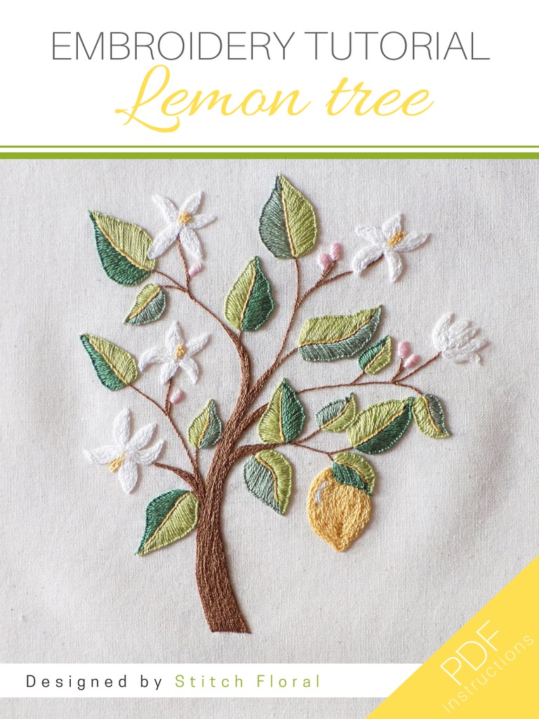 Lemon Tree Embroidery Tutorial Guide | PDF | Embroidery | Textile Arts