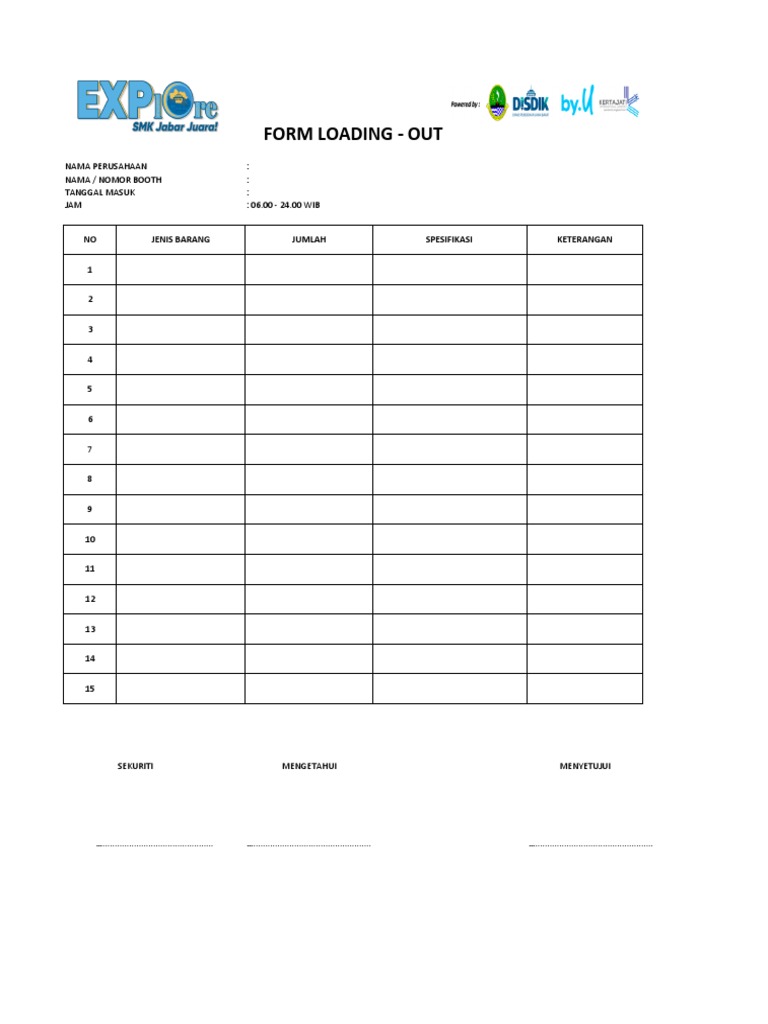 Form Loading Out Barang Perusahaan | PDF