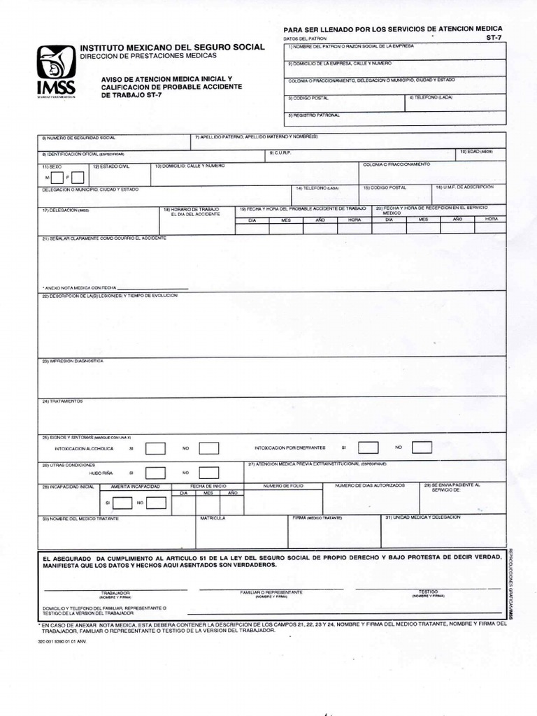 Formato ST 7 Imss | PDF