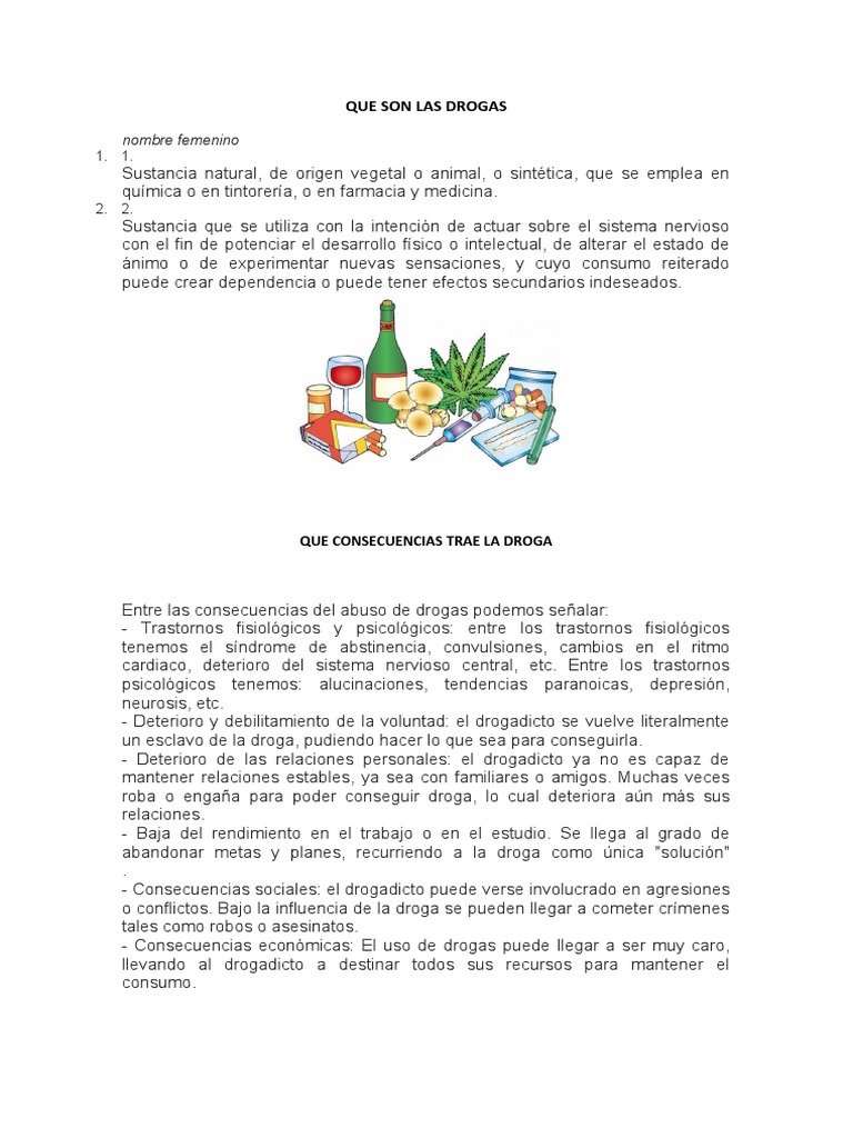 Que Son Las Drogas | PDF | La dependencia de sustancias | Drogas