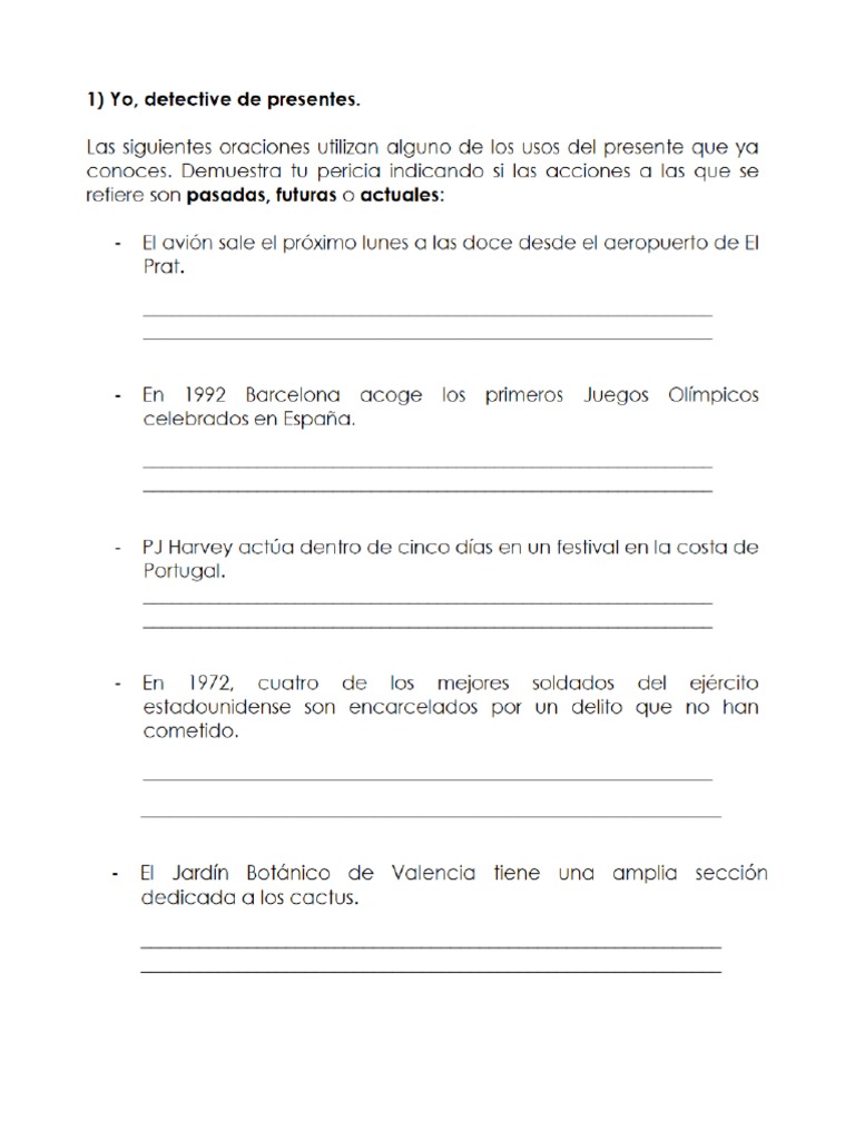 Repaso Presente | PDF