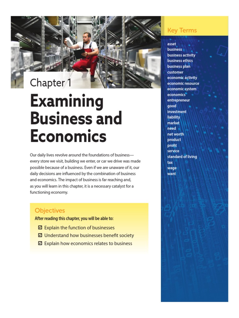 Chapter 1 - Examining Business & Economics | PDF | Business Plan | Resource