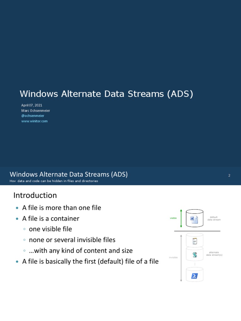 Ntfs Alternate Data Streams | PDF | Computer File | Computing Ntfs Alternate Data Streams | PDF | Computer File | Computing