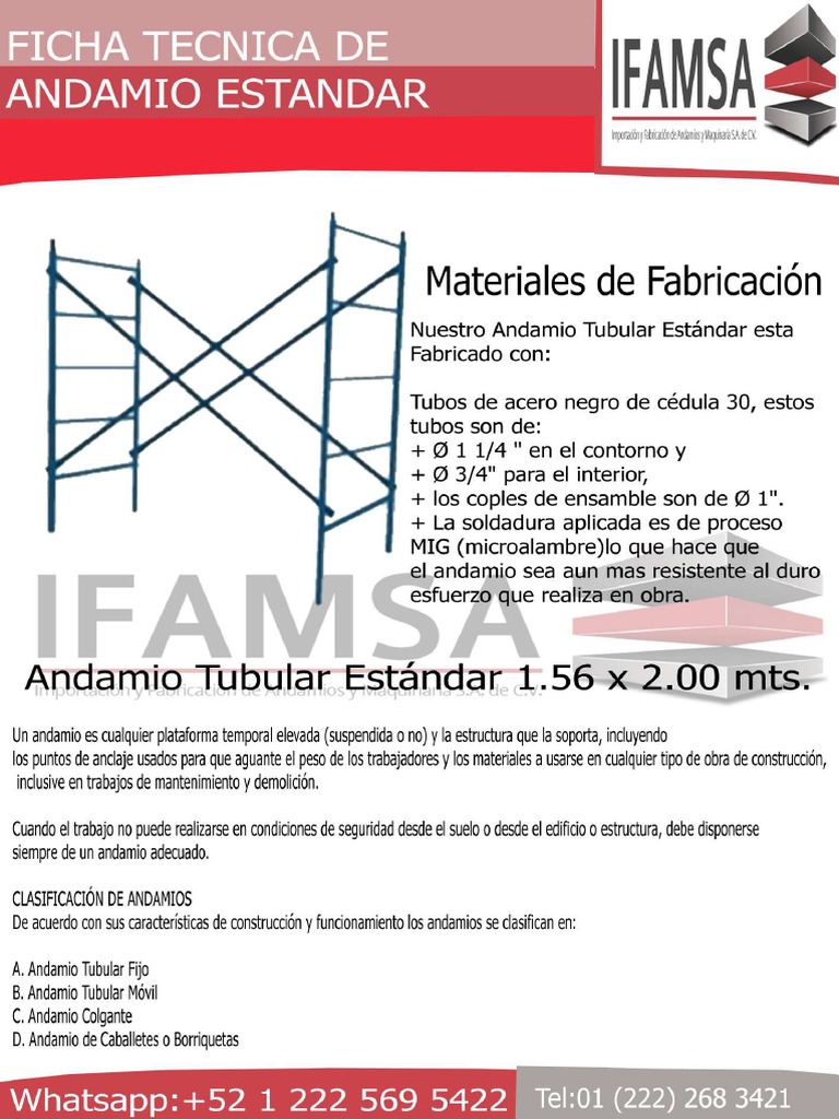 Ficha Tecnica de Andamios Estandar | PDF