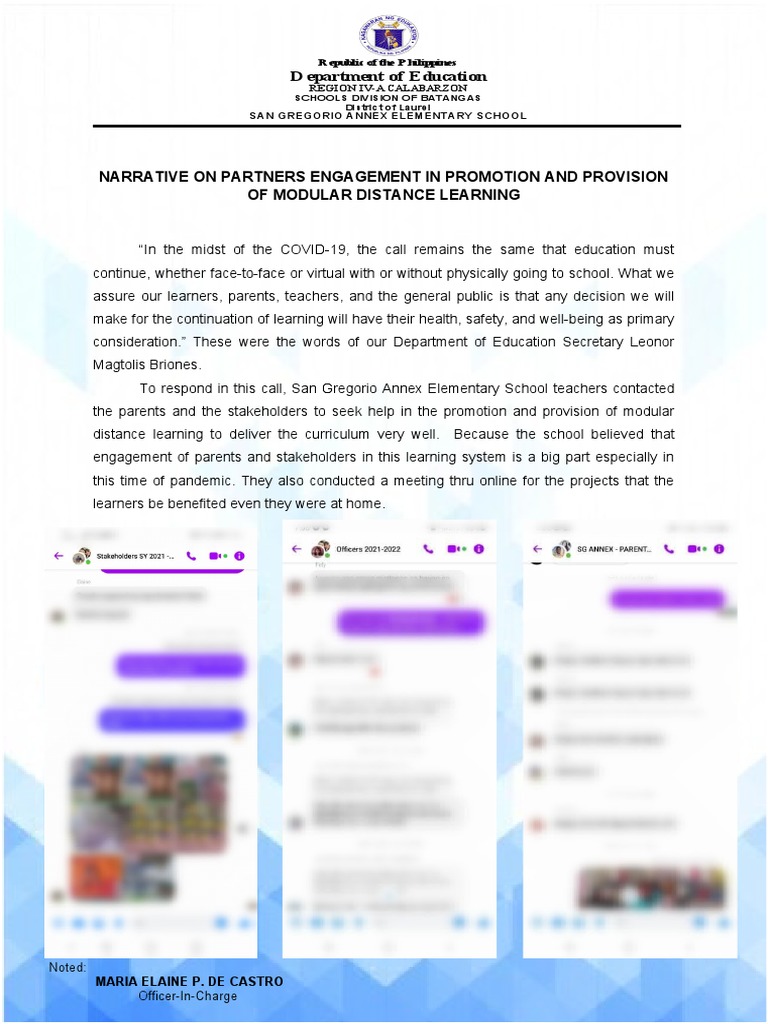 NARRATIVE in Bayanihan BE LCP | PDF