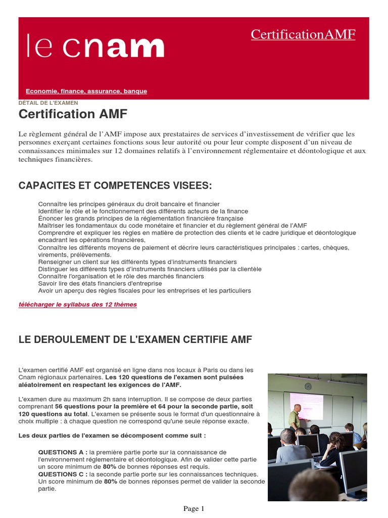Certification Amf | PDF | Banques | Économie