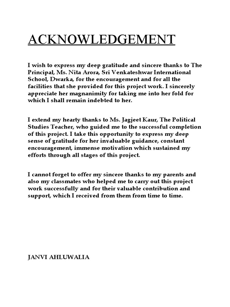 Acknowledgement | PDF
