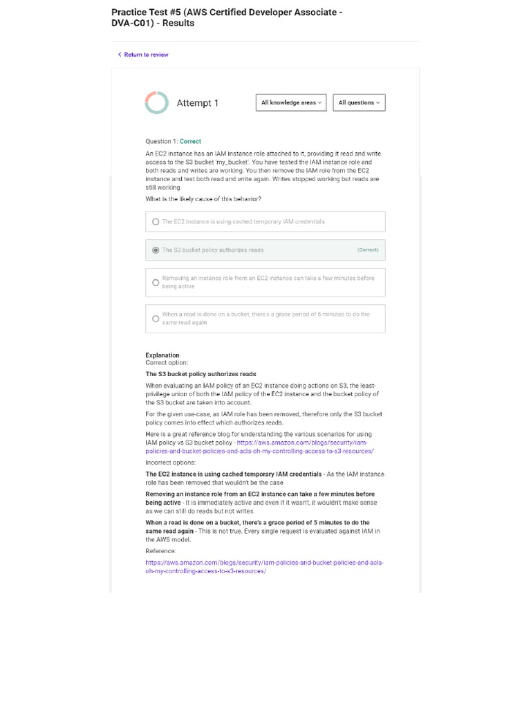 Practice Test #5 (AWS Certified Developer Associate - DVA-C01) | PDF ...