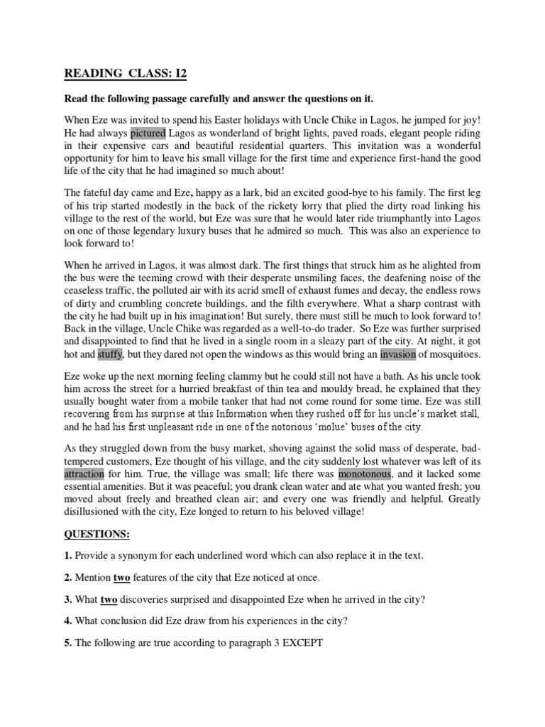 Reading Class: I2 | PDF | Clause | Syntax