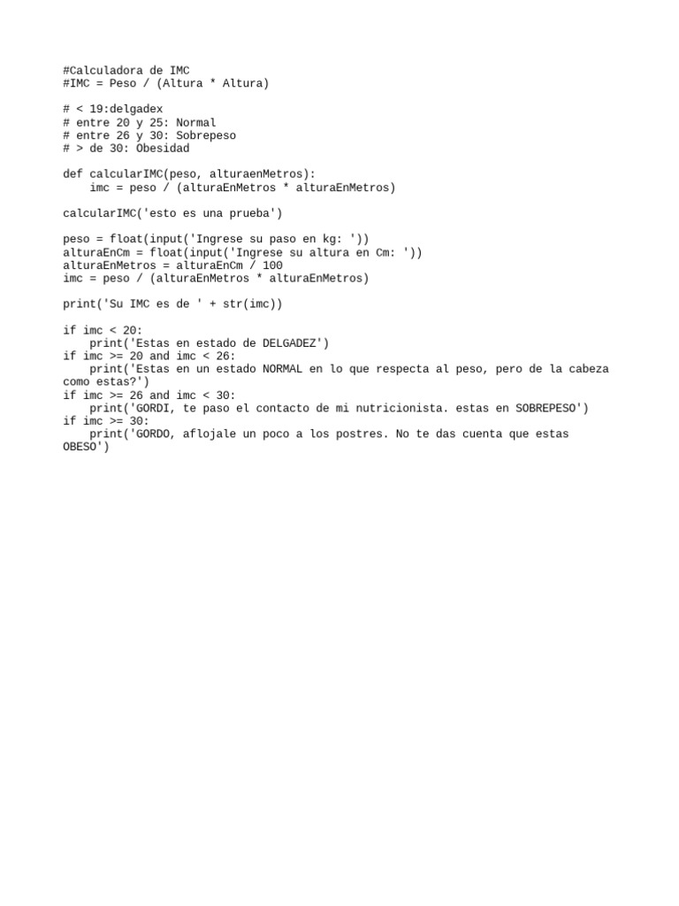 15.3. Ejercicio Calculador de IMC | PDF