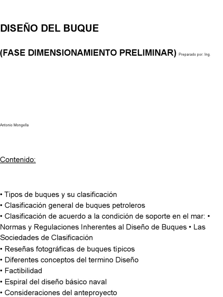 Presentacion Diseño de Buques | PDF | Envío | Embarcación