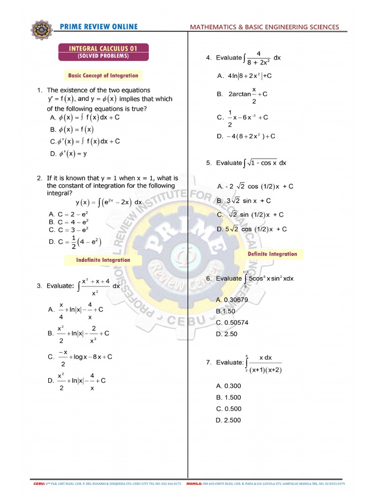 Integral Calculus 1 | PDF