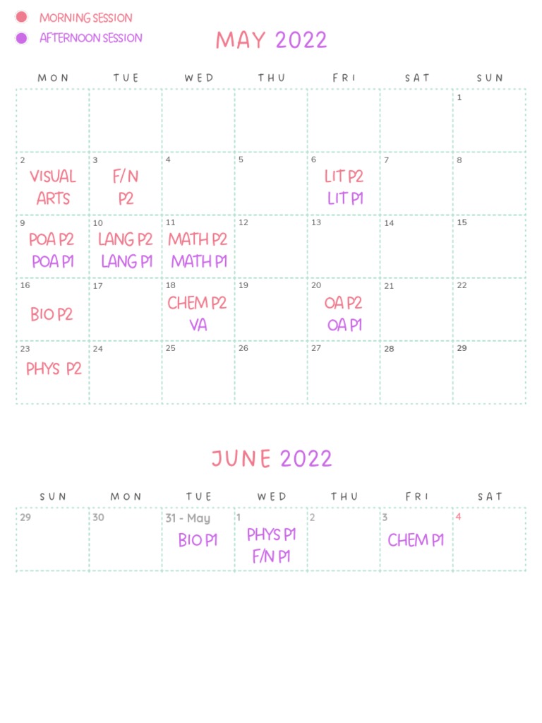 CXC Exam Schedule 2022-2025 | PDF