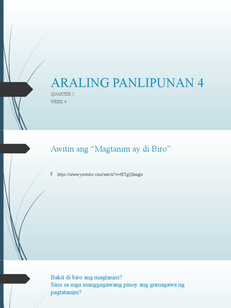 ARALING PANLIPUNAN 4-Week 4 | PDF