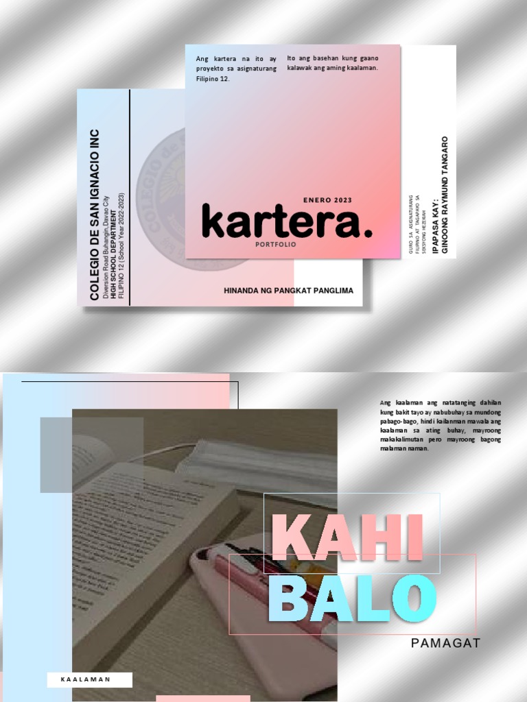 Portfolio Sa Filipino 12 - Pinal (Ikalimang Grupo) | PDF