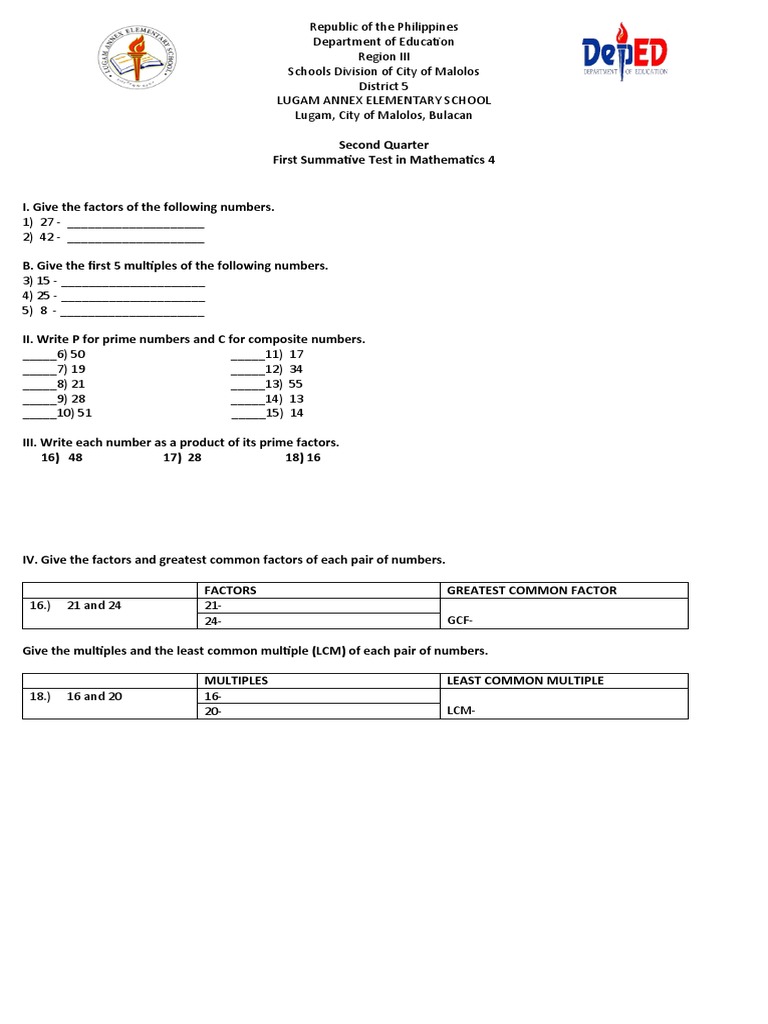 Q2 1st ST MATH SCIENCE FILIPINO MAPEH | PDF | Digestion | Stomach