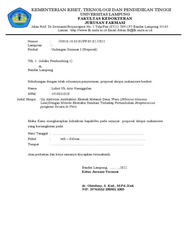 Undangan Seminar Proposal - 3 | PDF