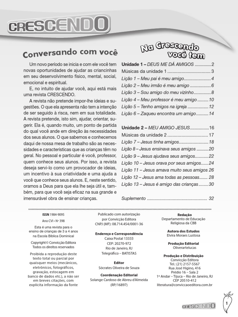Revista Crescendo Professor Serie 2 - 2018 | PDF | Isaac | Abraão