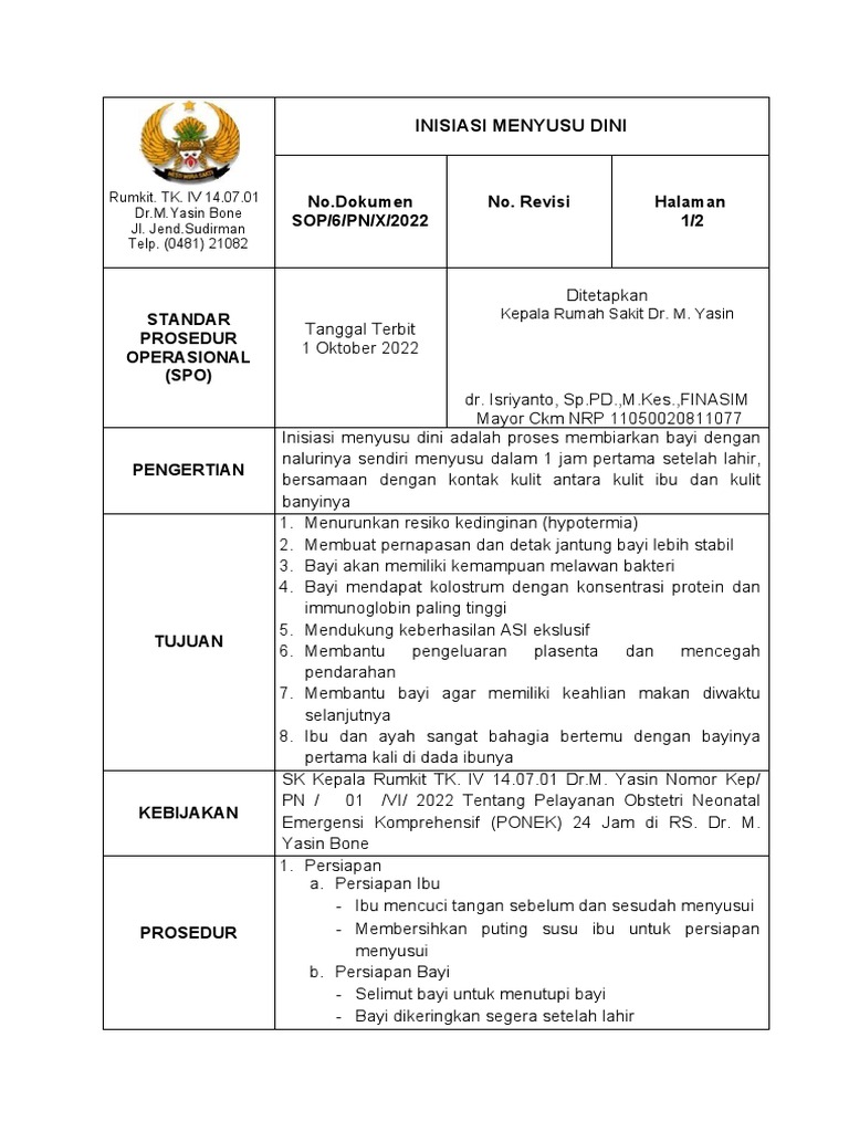 Inisiasi Menyusu Dini | PDF