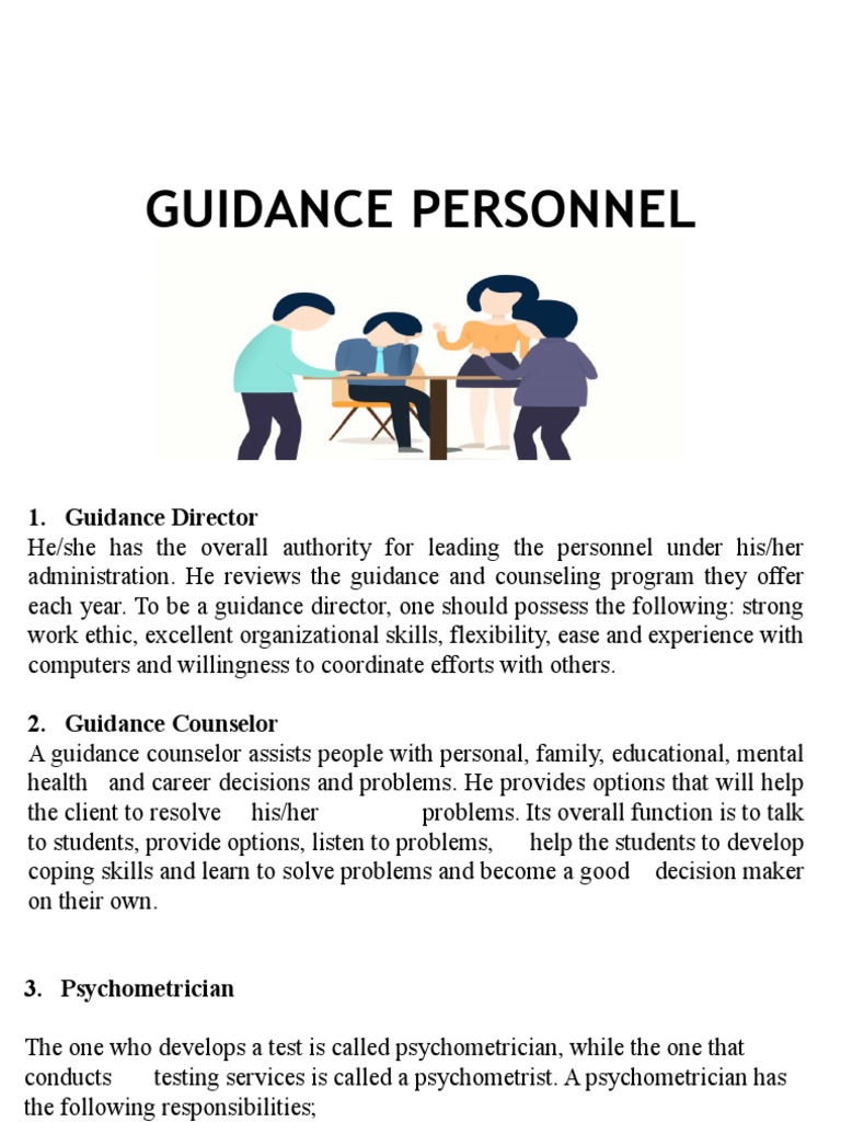 Guidance Personnel Roles | PDF | Psychologist | Psychotherapy