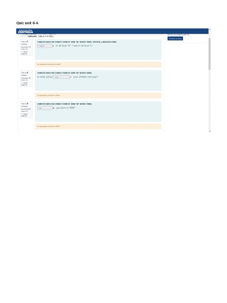 Spanish Unit 6 Assessment | PDF