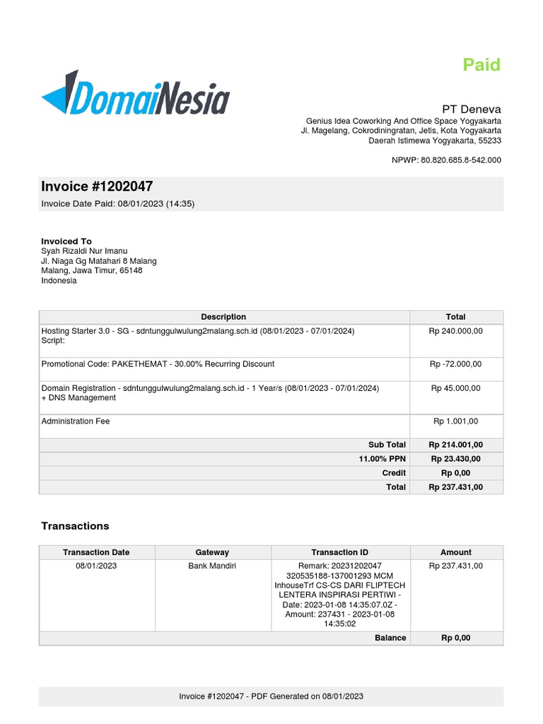 Invoice 1202047 Pdf Invoice Business