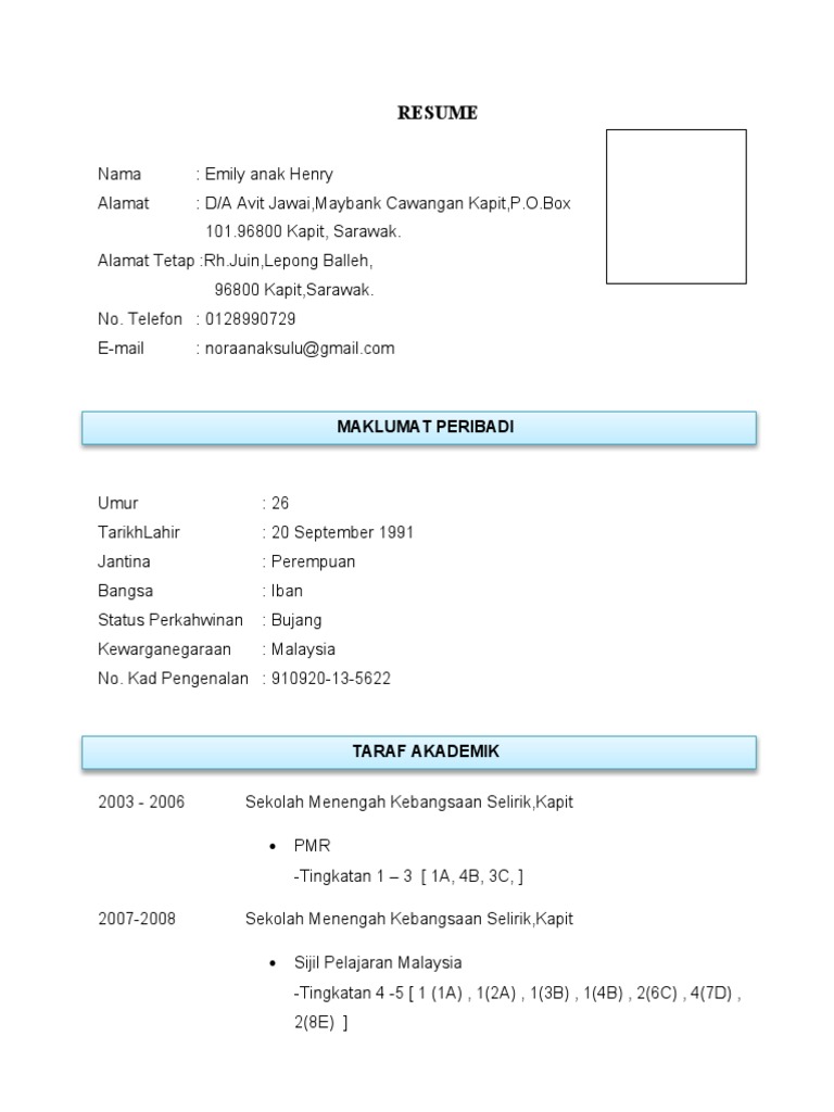 Contoh Resume Mily | PDF