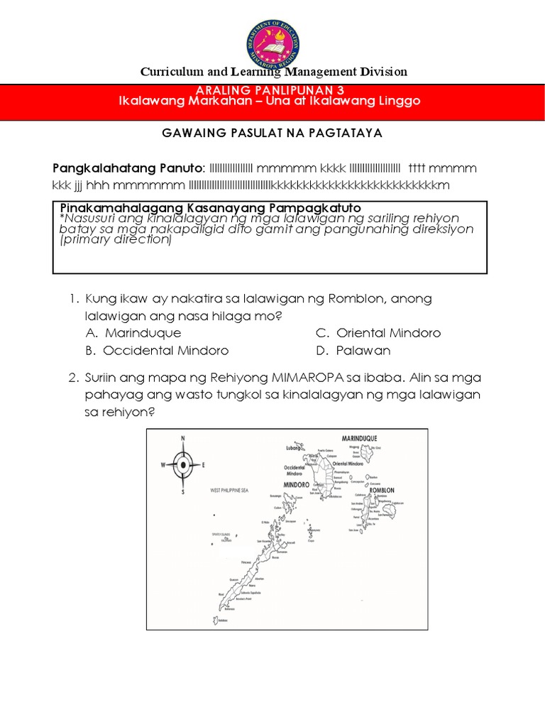Competency Based Assessment Filipino Medium Template | PDF