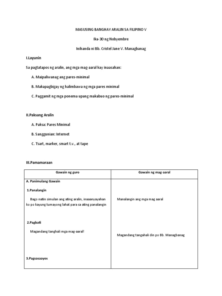 Cristel Lesson Plan | PDF